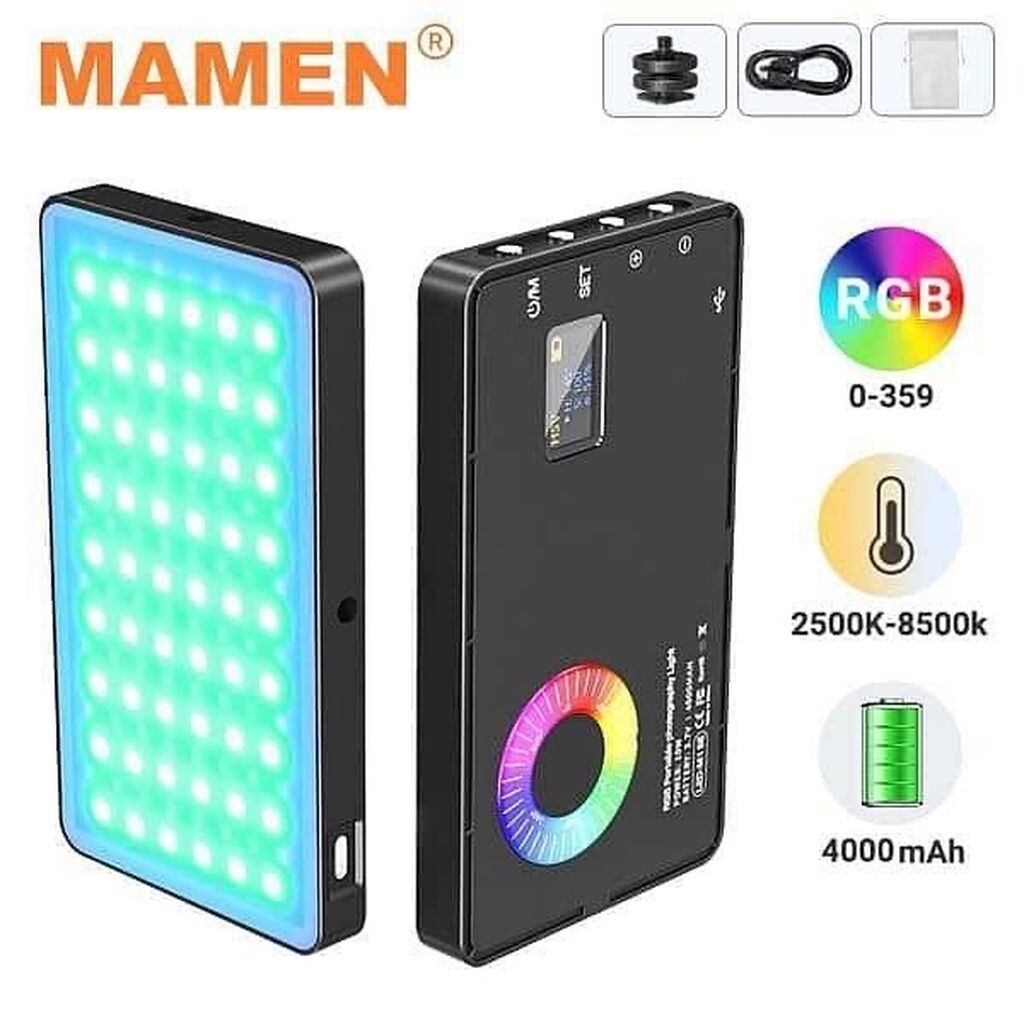 Портативный RGB‑свет MAMEN для фото и: 4250 KGS Освещение | Бишкек ...