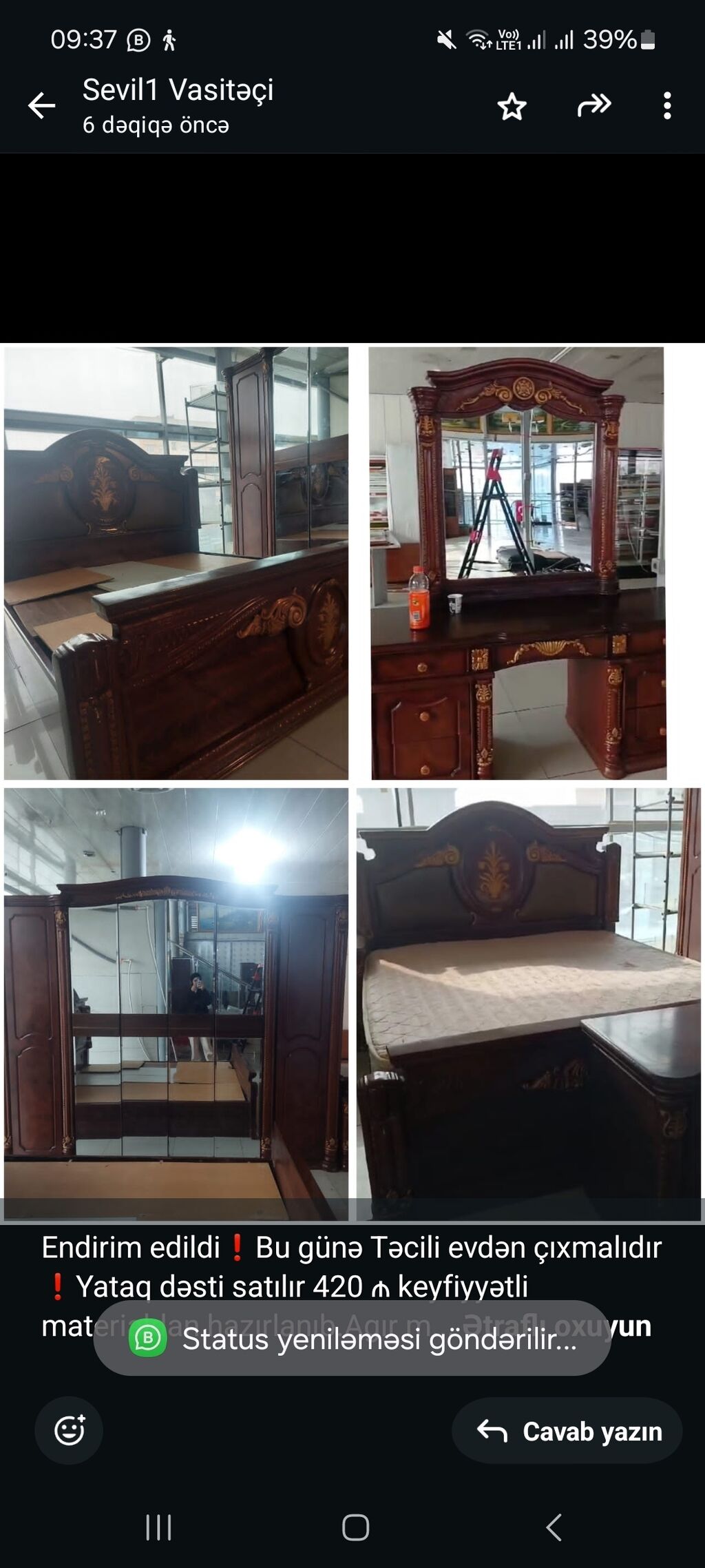 Endirim edildi Bu günə Təcili evdən çıxmalıdır Yataq: 420 AZN Yataq ...