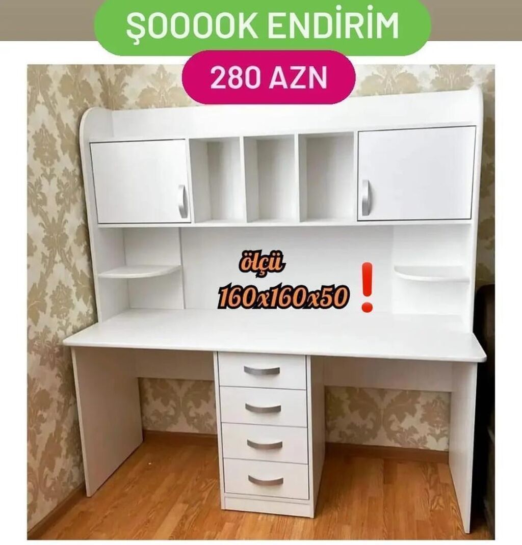 Yazi masasi komputer stolu kitab dolabi: 280 AZN Masalar | Bakı ...