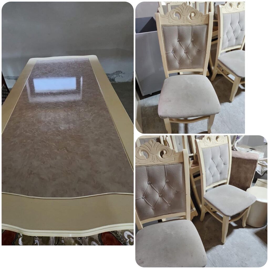Masa desti 6 stulla 180₼ satilir: 180 AZN Masa və oturacaq dəstləri | Bakı | 87369142 ᐈ lalafo.az
