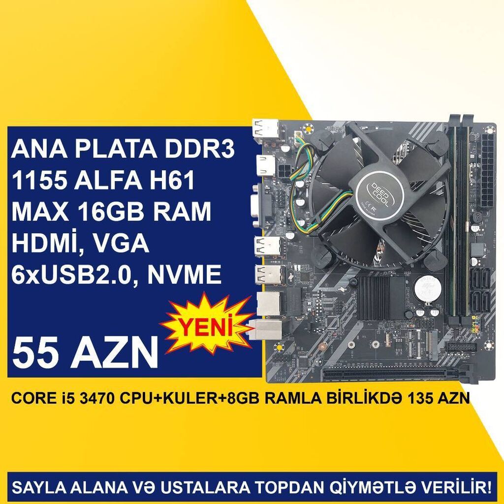 Ana Plata "DDR3 LGA 1155 Alfa: 55 AZN Ana platalar | Bakı | 95867621 ᐈ ...
