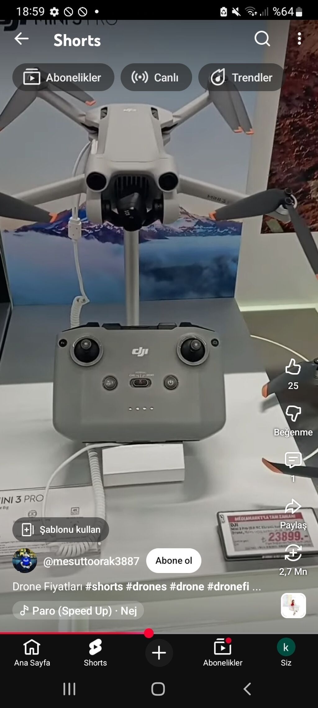 DJI Mini 3 Pro dron +: 23899 AZN Digər foto və video aksesuarları ...