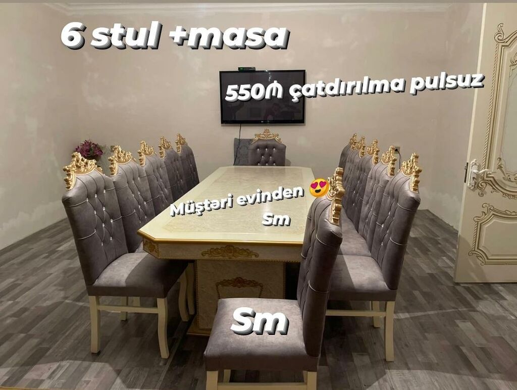 Stol stul dəstlərimiz hər ölçüde her: 550 AZN Комплекты столов и ...