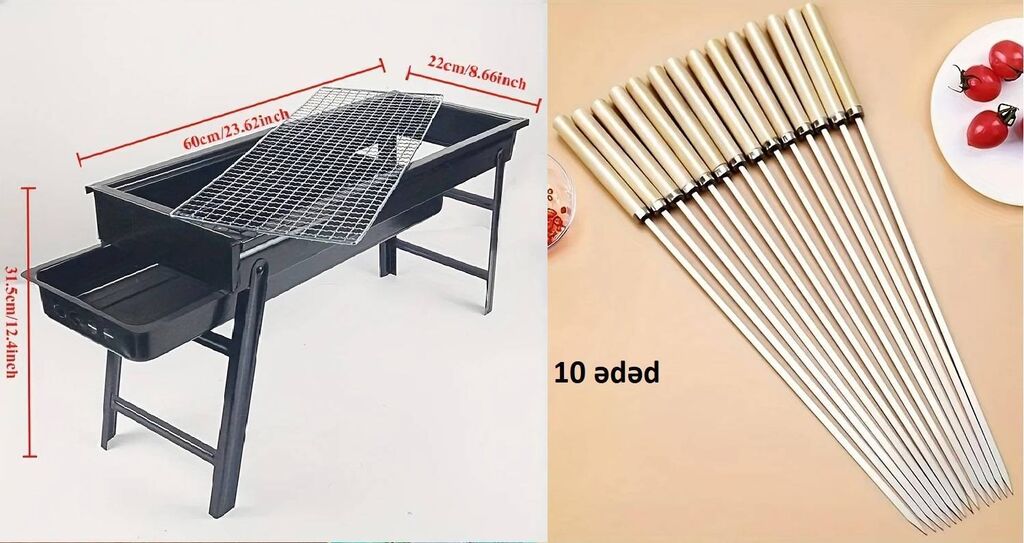Piknik manqali 10 ədəd şiş ilə.əlavə: 60 AZN Manqallar, qrillər ...